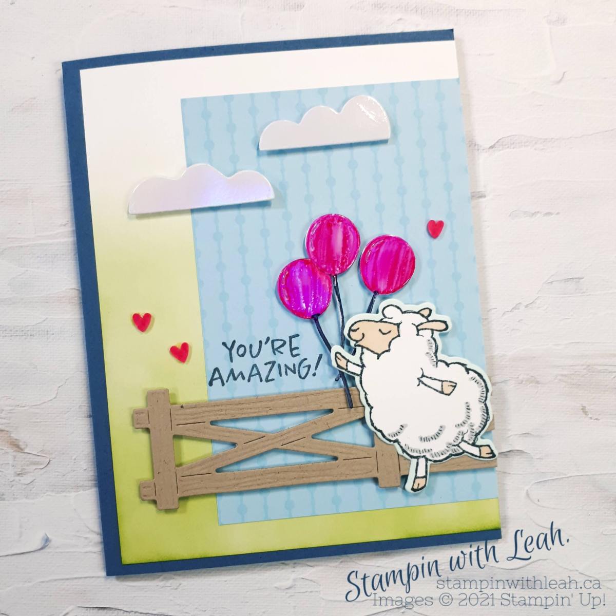 Counting Sheep Shimmer Card | Stampin With Leah