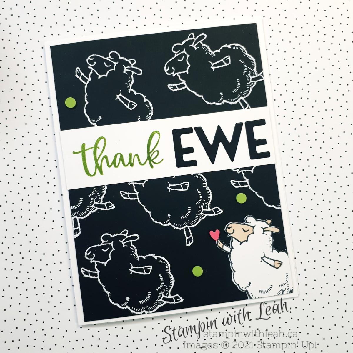 Thank EWE card | Stampin With Leah