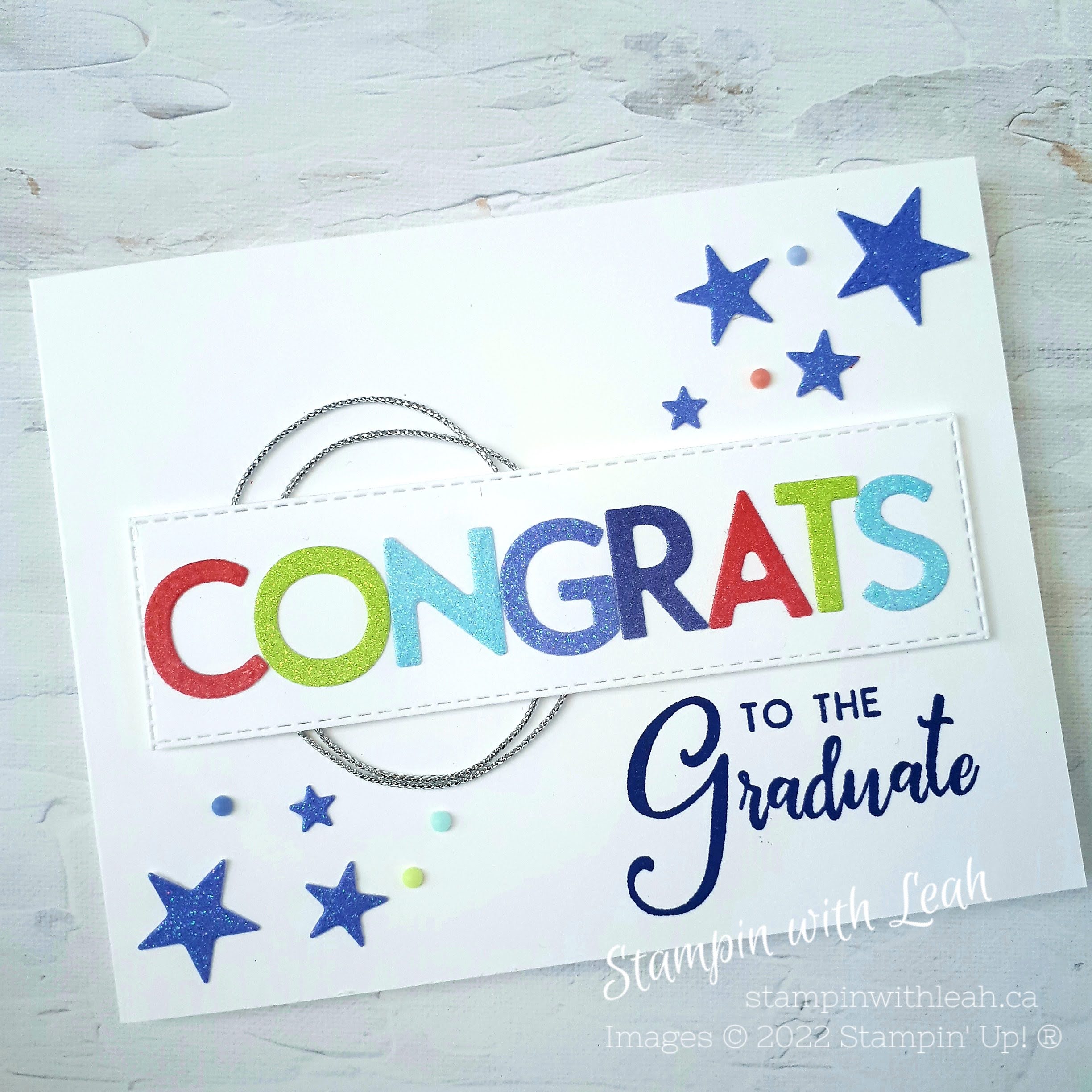 Graduation Card featuring the Playful Alphabet Dies | Stampin With Leah