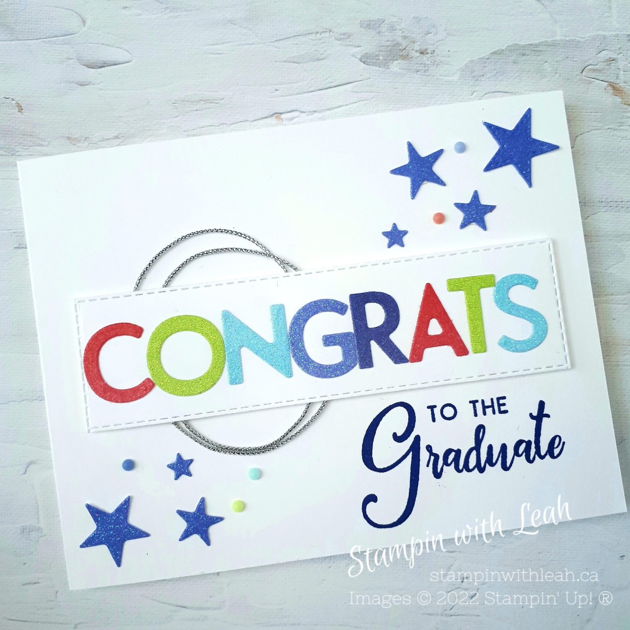 Graduation Card featuring the Playful Alphabet Dies | Stampin With Leah