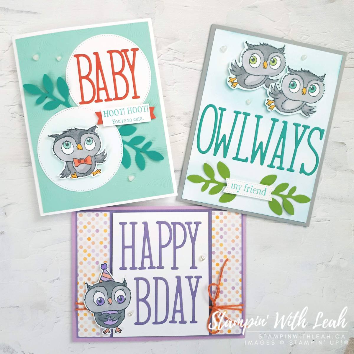 Adorable Owls & Alphabet A La Mode Card Class To Go | Stampin With Leah