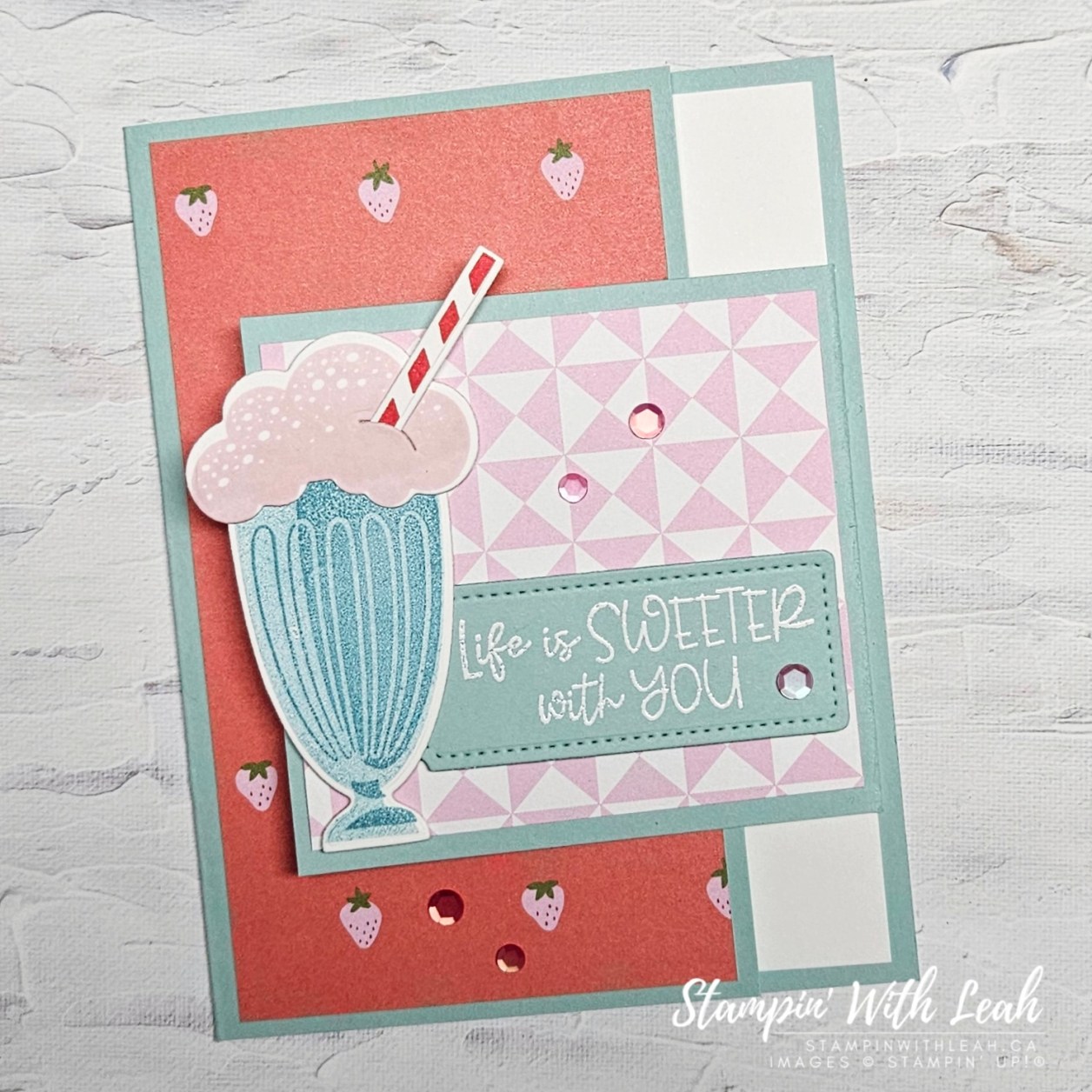 Share A Milkshake Card Class To Go | Stampin With Leah